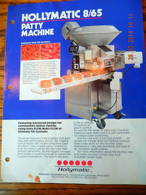 Machine à Galette hamburger HOLLYMATIC 8/65 | Recyclage Industriel